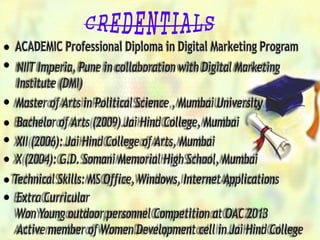 Anushka Mukherjee Visual CV | PPT