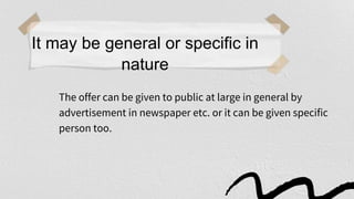 Meaning and Types of Offer | PPTX