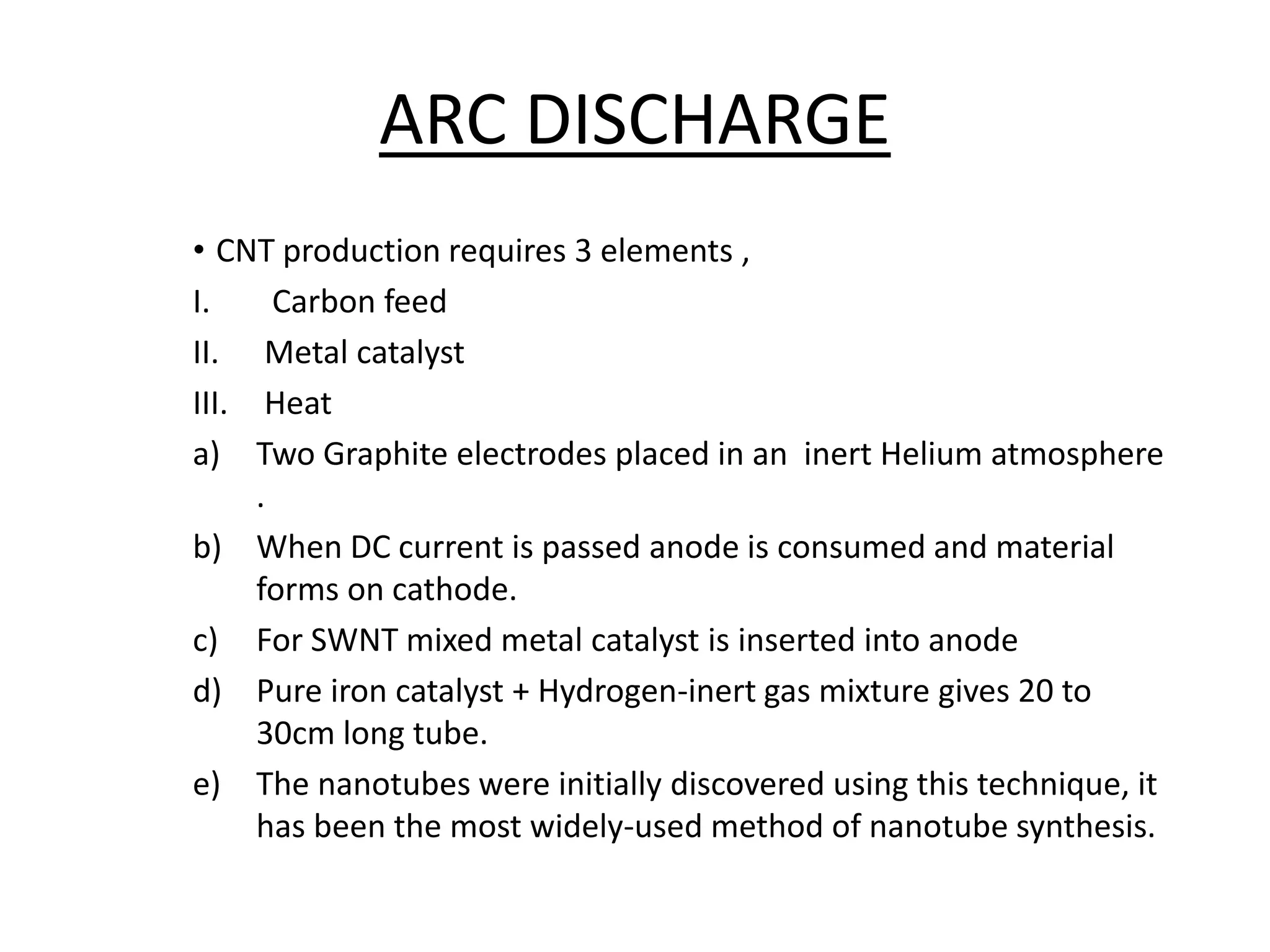 METHODS FOR SYNTHESIS OF CNT | PPTX