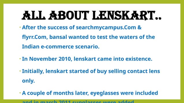 powerpoint basics on the company lenskart | PPTX
