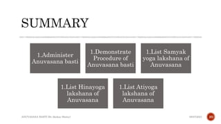 Anuvasana basti | PPTX