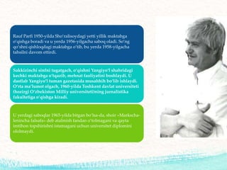 Anvar Obidjon va Rauf Parfi ijodi.pptnnnkx | PPTX