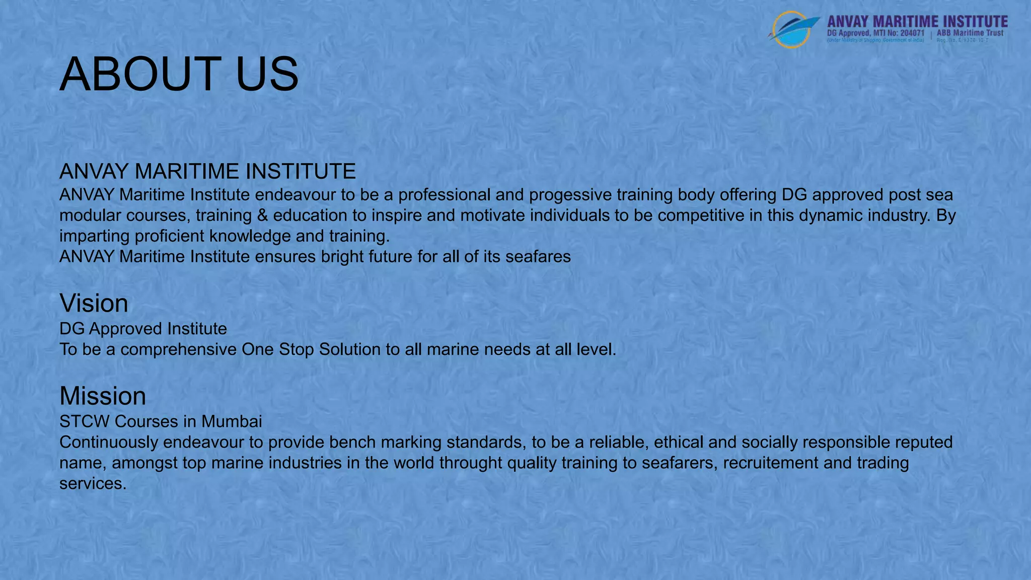 Anvay maritime institute | PPTX