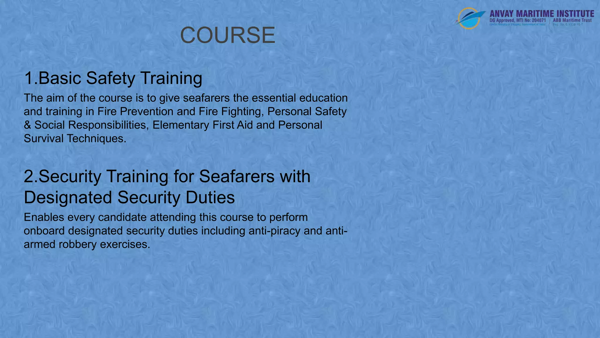 Anvay maritime institute | PPTX