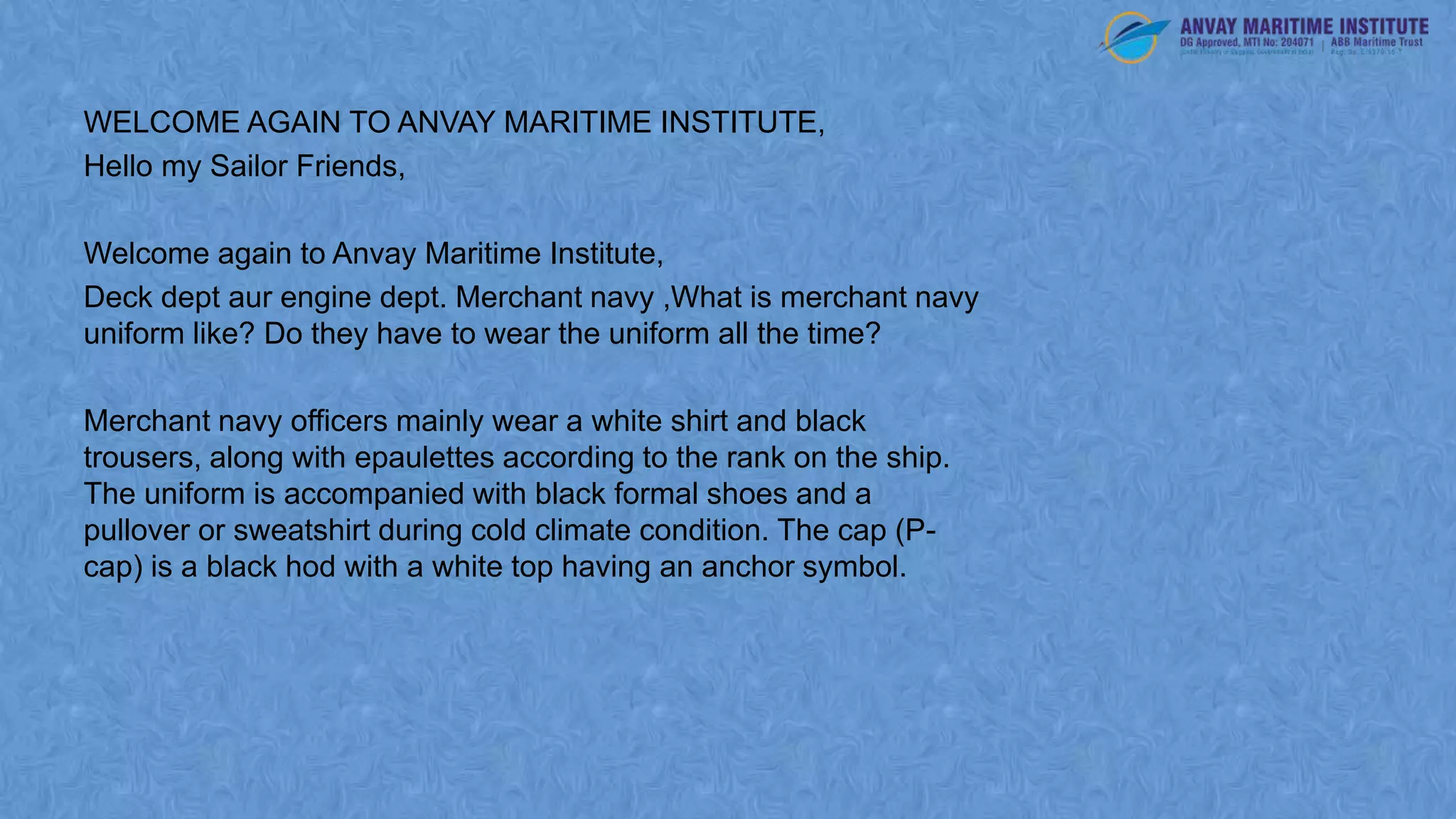 Anvay maritime institute | PPTX