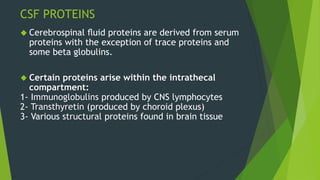 cerebro spinal fluid analysis | PPTX