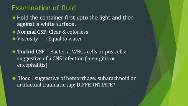 cerebro spinal fluid analysis