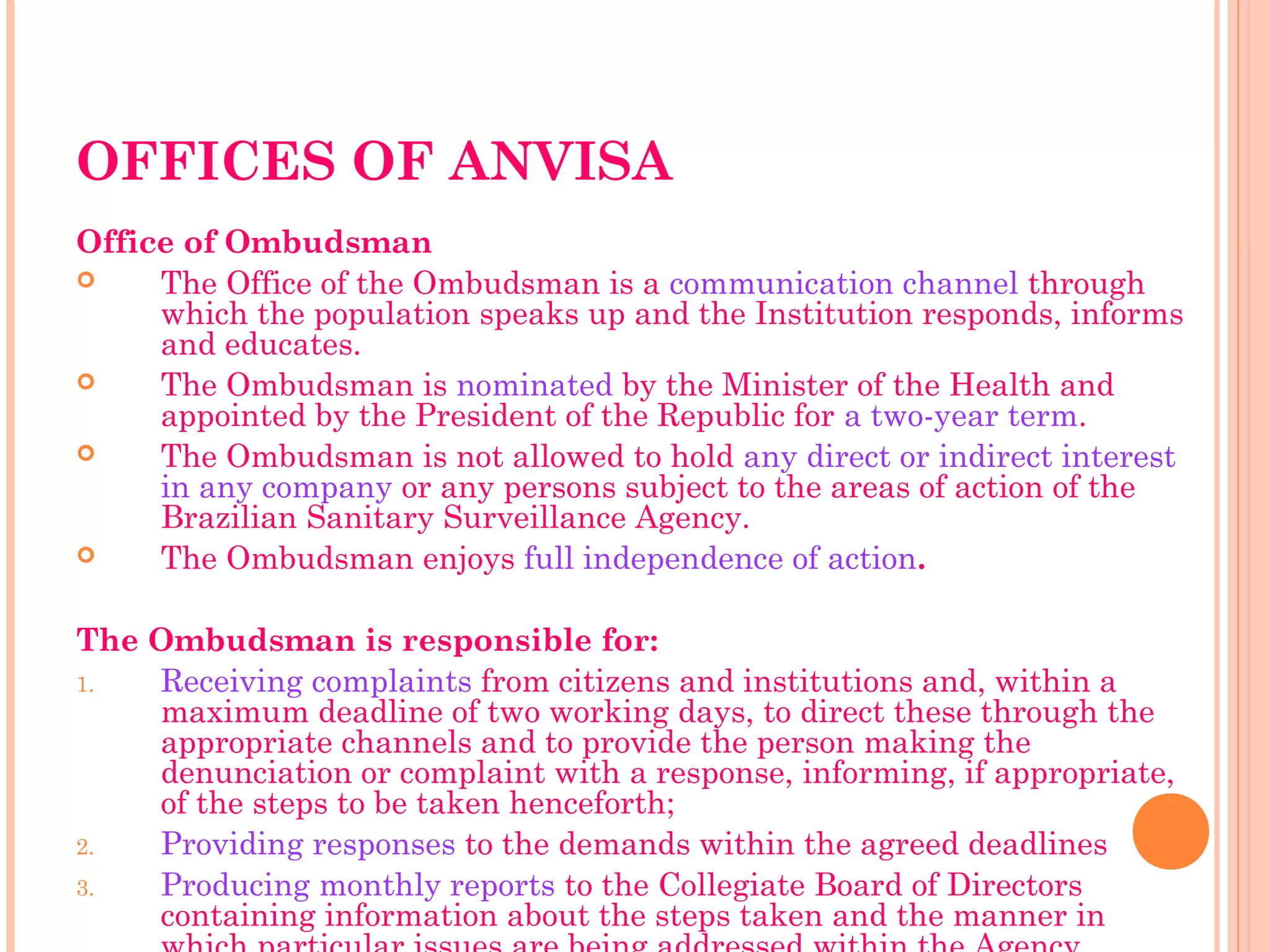 ANVISA regulatory authority of brazil | PPT