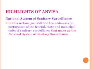 ANVISA regulatory authority of brazil | PPT
