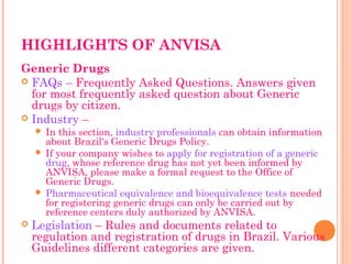 ANVISA regulatory authority of brazil | PPT
