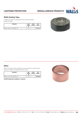 AN Wallis Earthing & Lightning Protection Catalogue | PDF