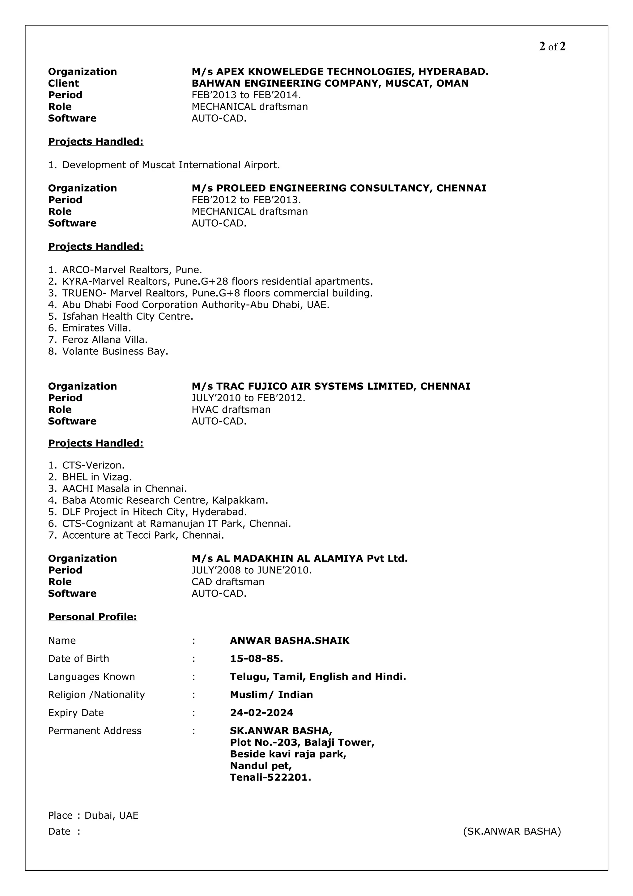 HVAC Drafting & MEP Coordination with 7+ years experience | DOC