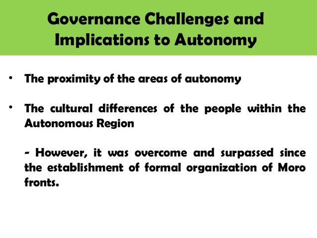 Areas of Autonomy