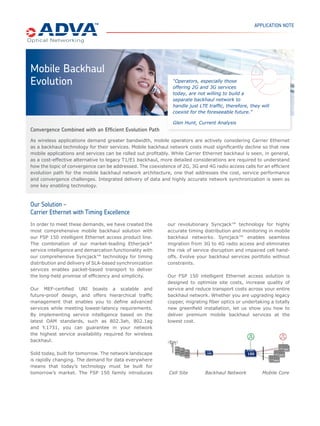 Application Note: Mobile Backhaul Evolution | PDF