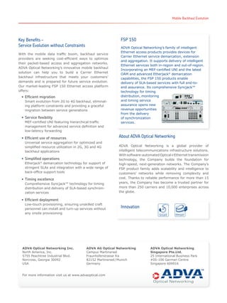 Application Note: Mobile Backhaul Evolution | PDF