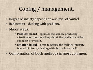 Anxiety & stress - managment & general concept | PPT