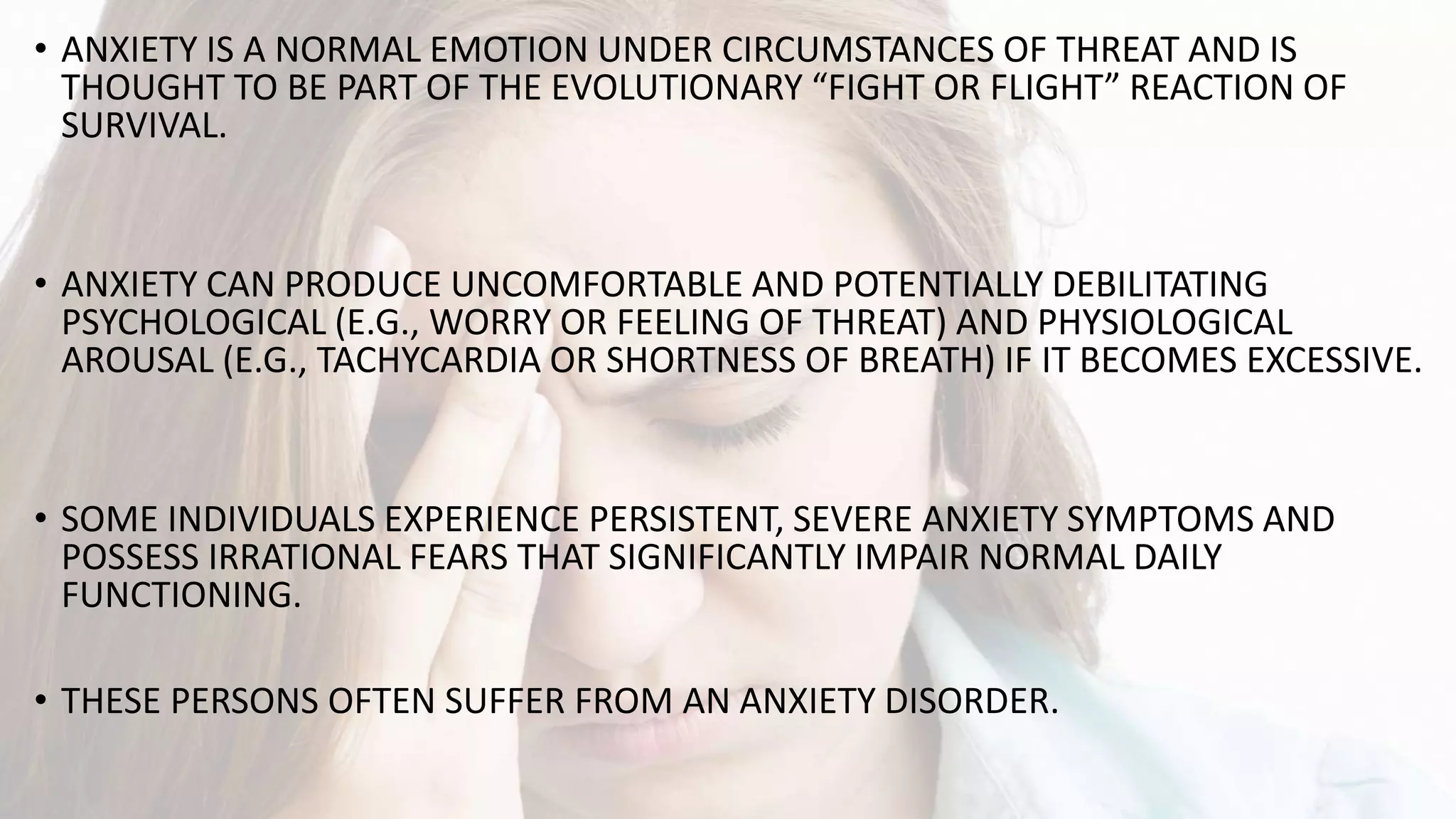 ANXIETY DISORDERS & MANAGEMENT | PPTX