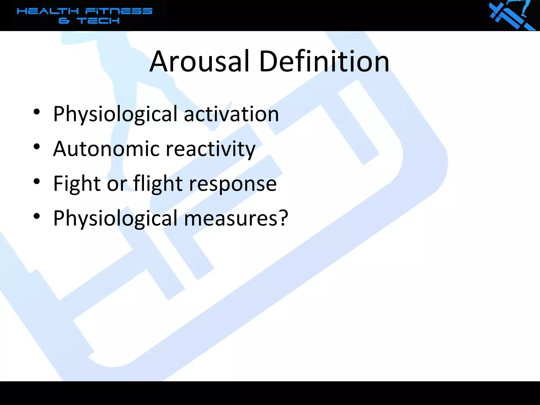 Arousal and Anxiety in Sport | PPT