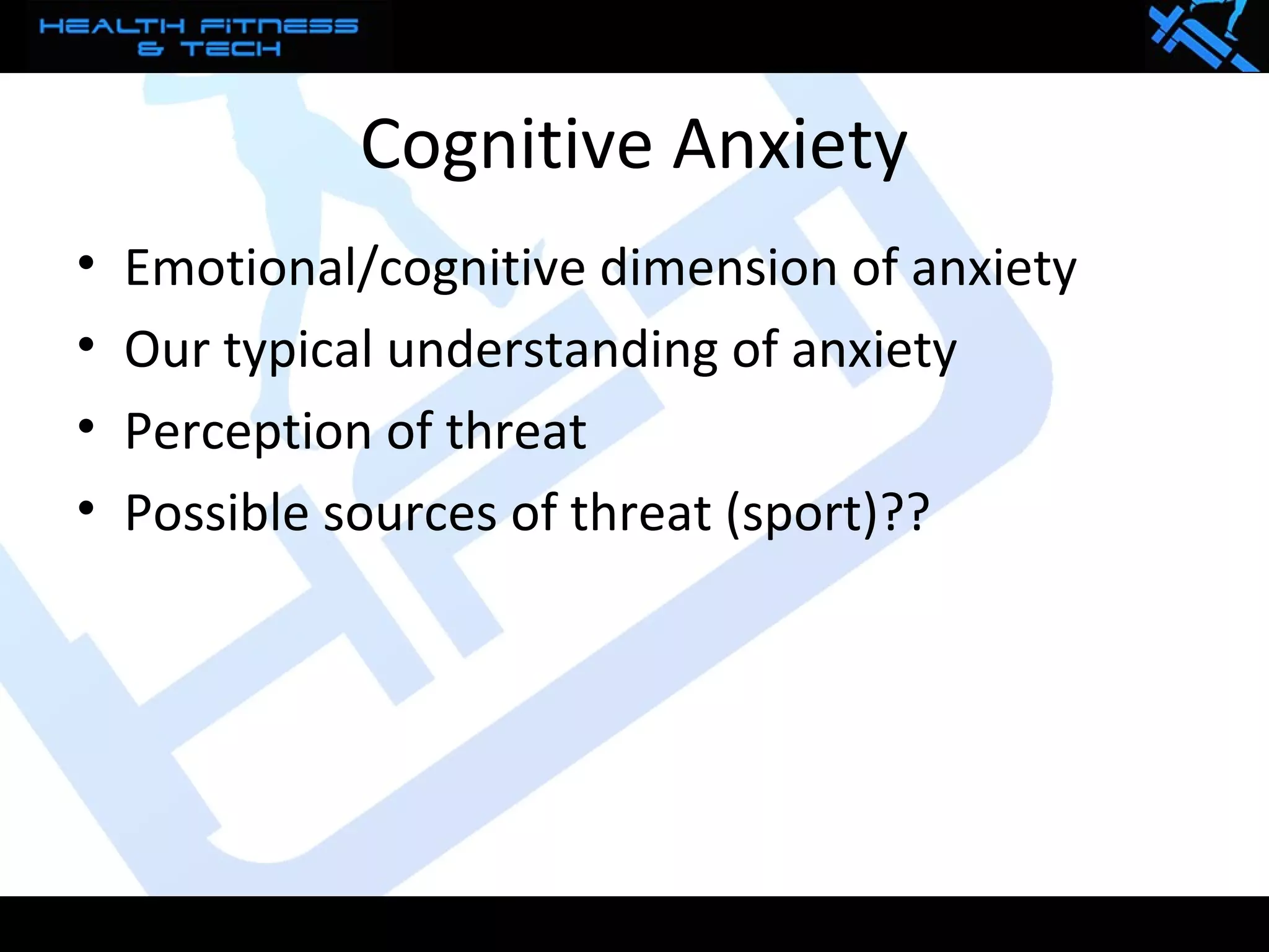Arousal and Anxiety in Sport | PPT
