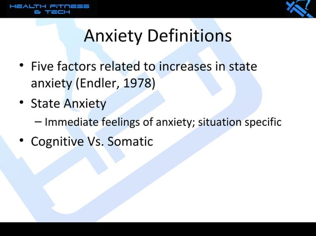 Arousal and Anxiety in Sport | PPT