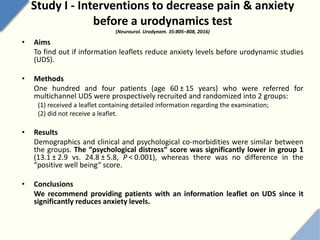 How to reduce patient anxiety before a urodynamics test? | PPTX ...