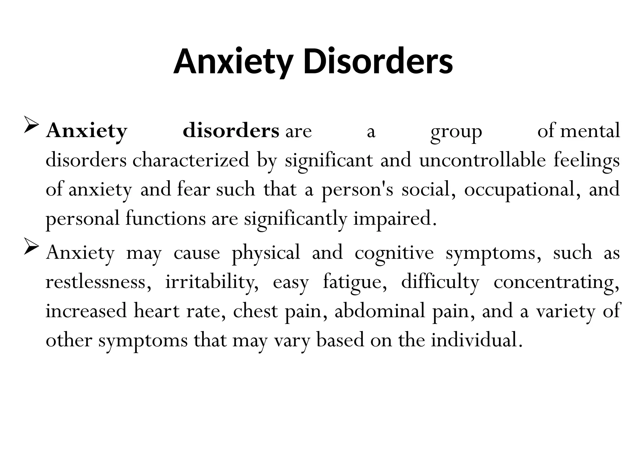Comprehensive Overview of Anxiety Disorders | PPT