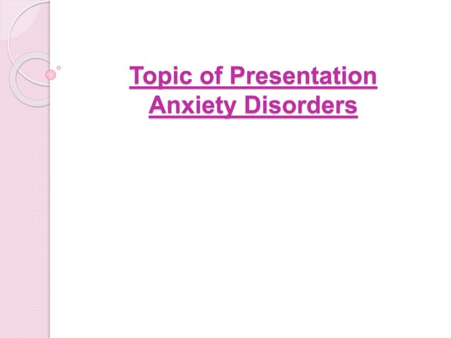 Anxiety disorders | PPT