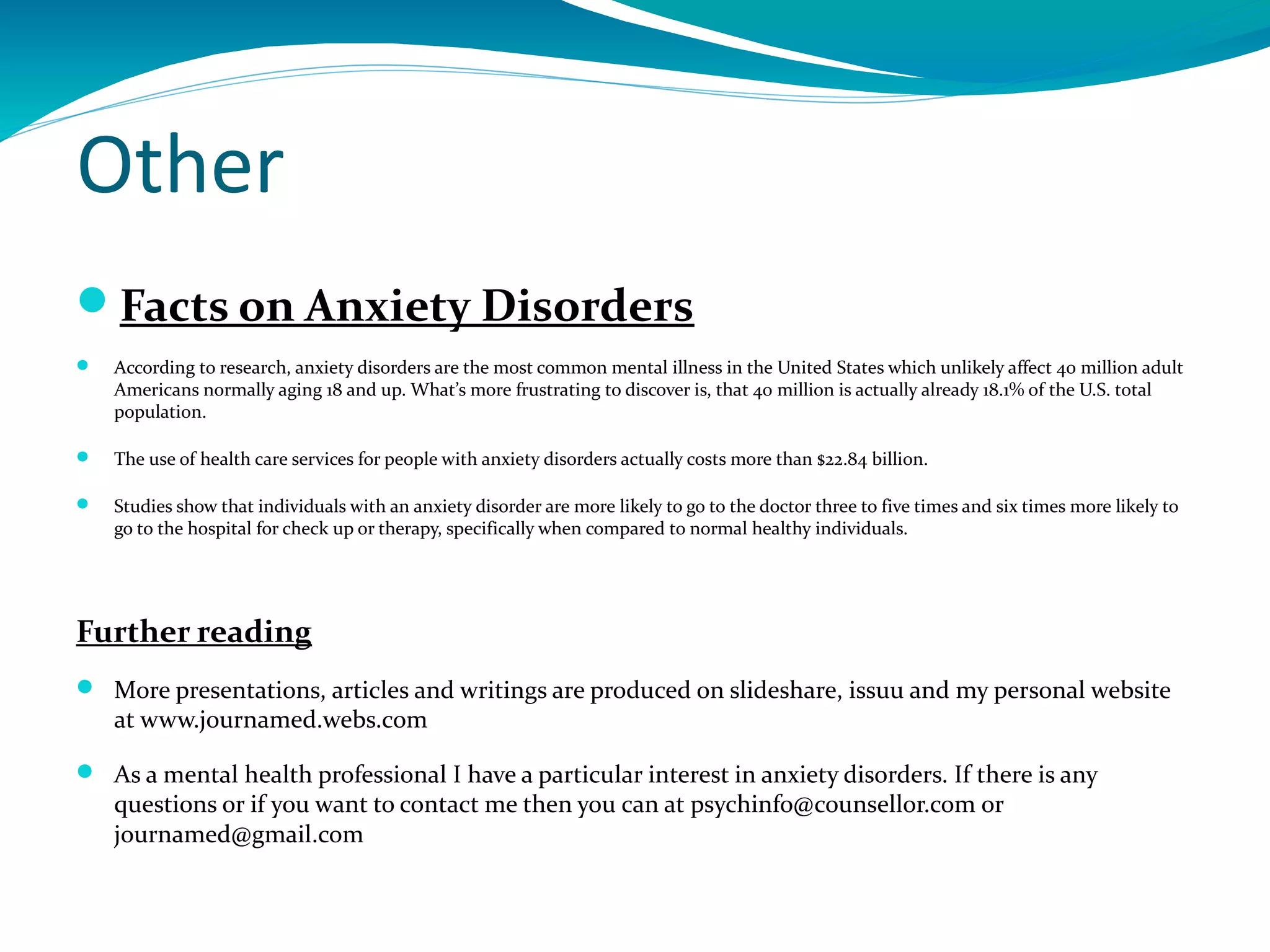Anxiety disorders | PPT