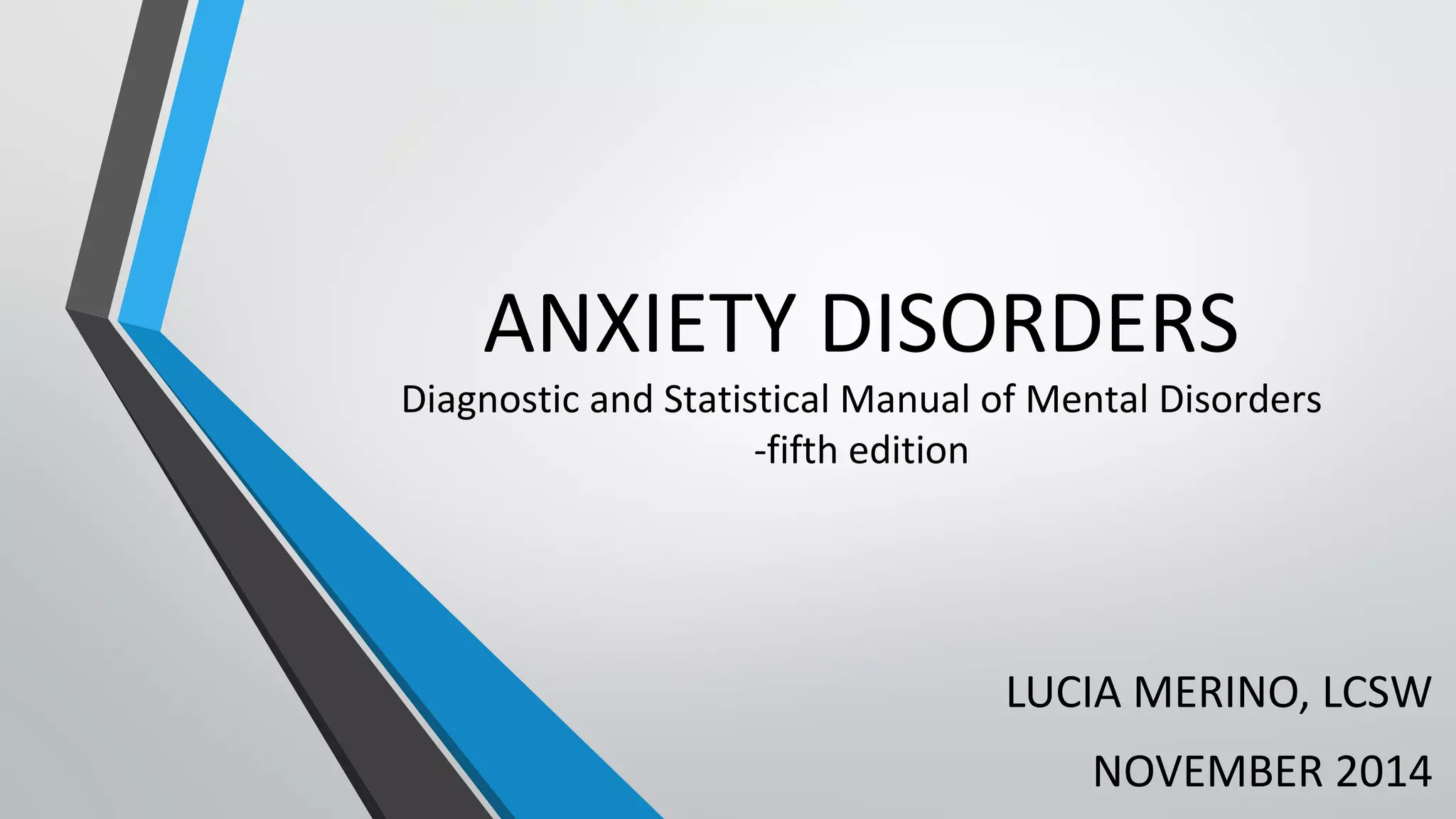 Anxiety disorders DSM-5 | PPT