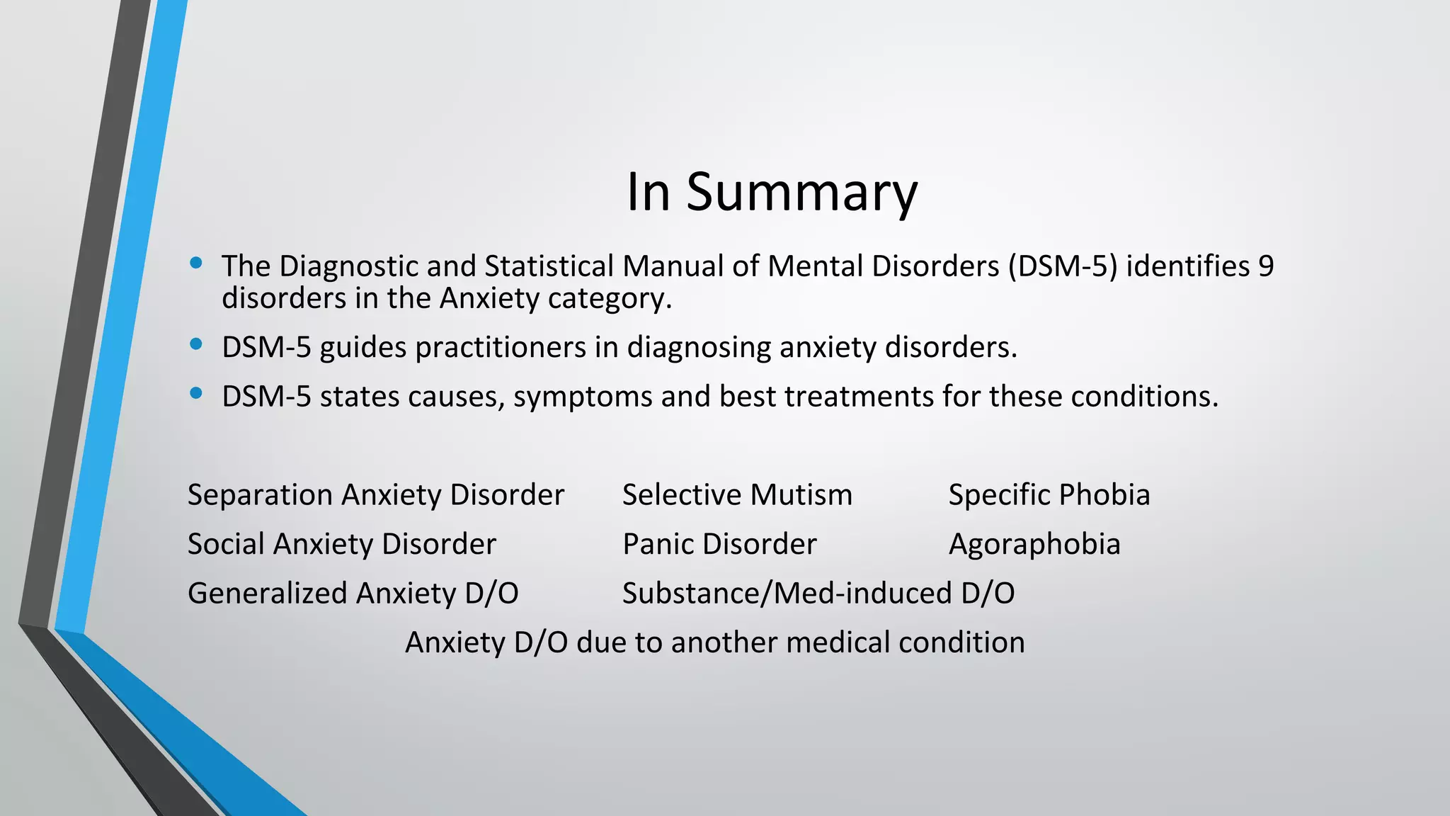 Anxiety disorders DSM-5 | PPT