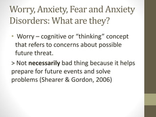 Anxiety disorders | PPTX
