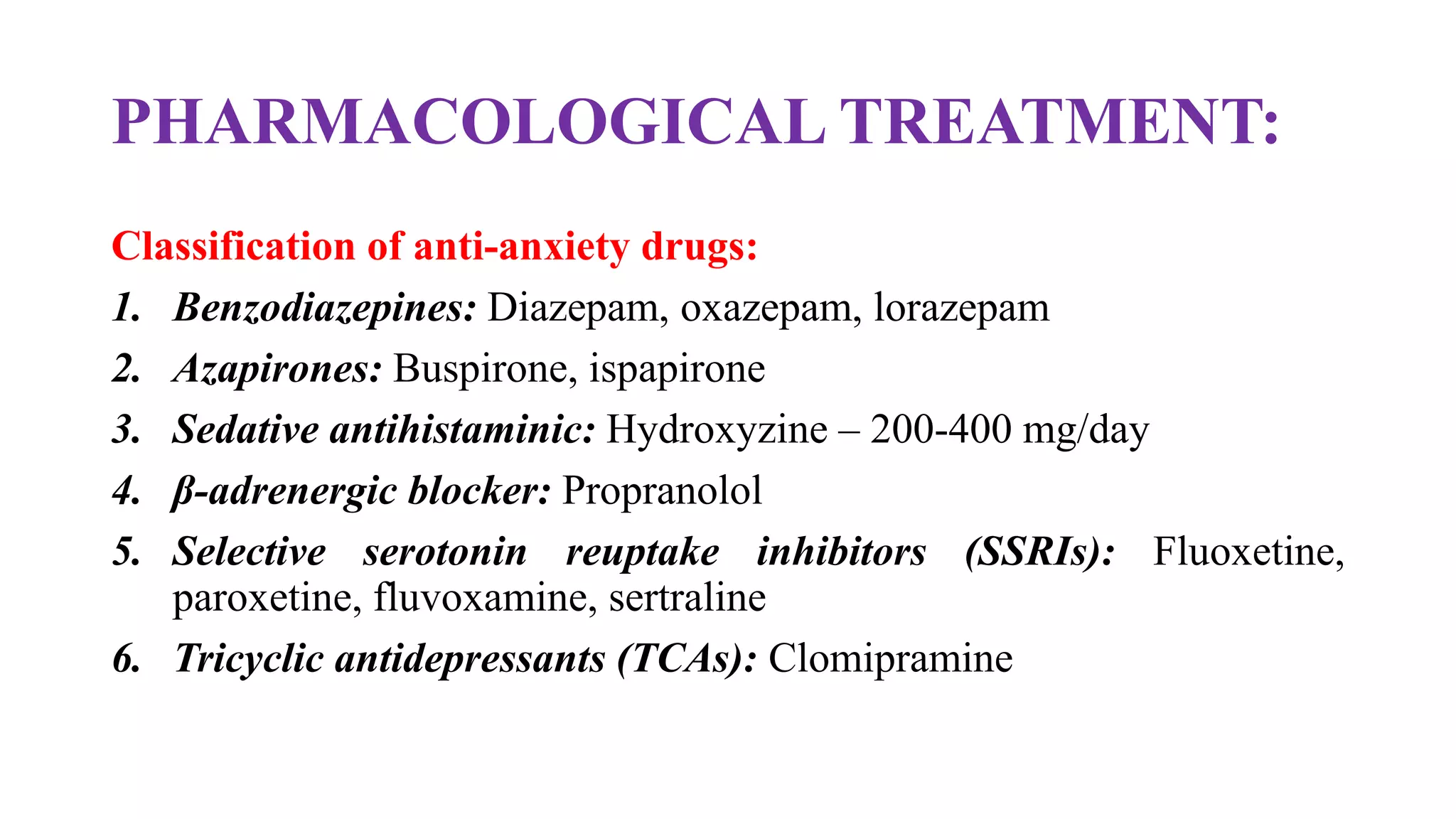 Types of Anxiety disorders and treatment | PPTX