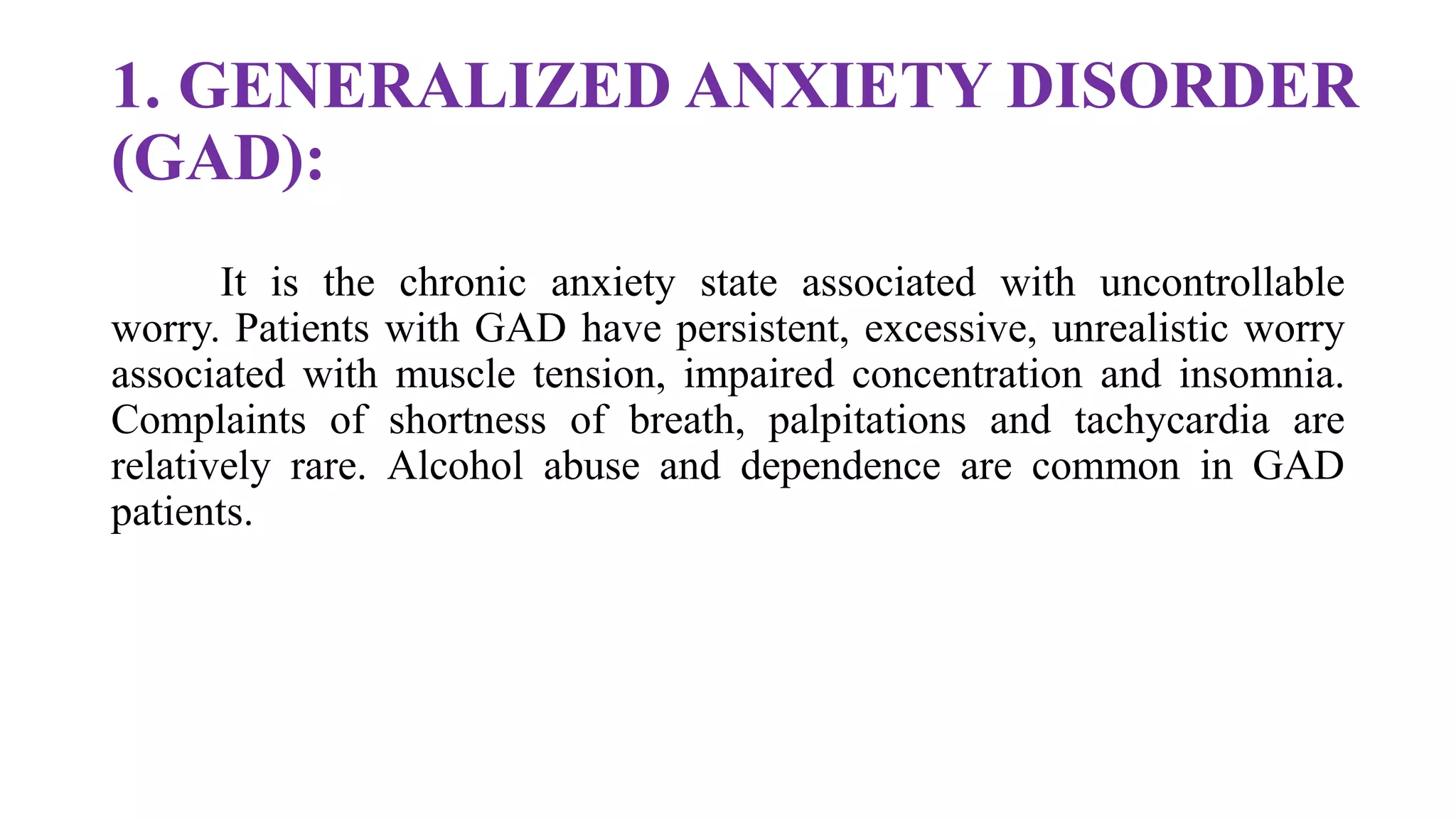 Types of Anxiety disorders and treatment | PPTX