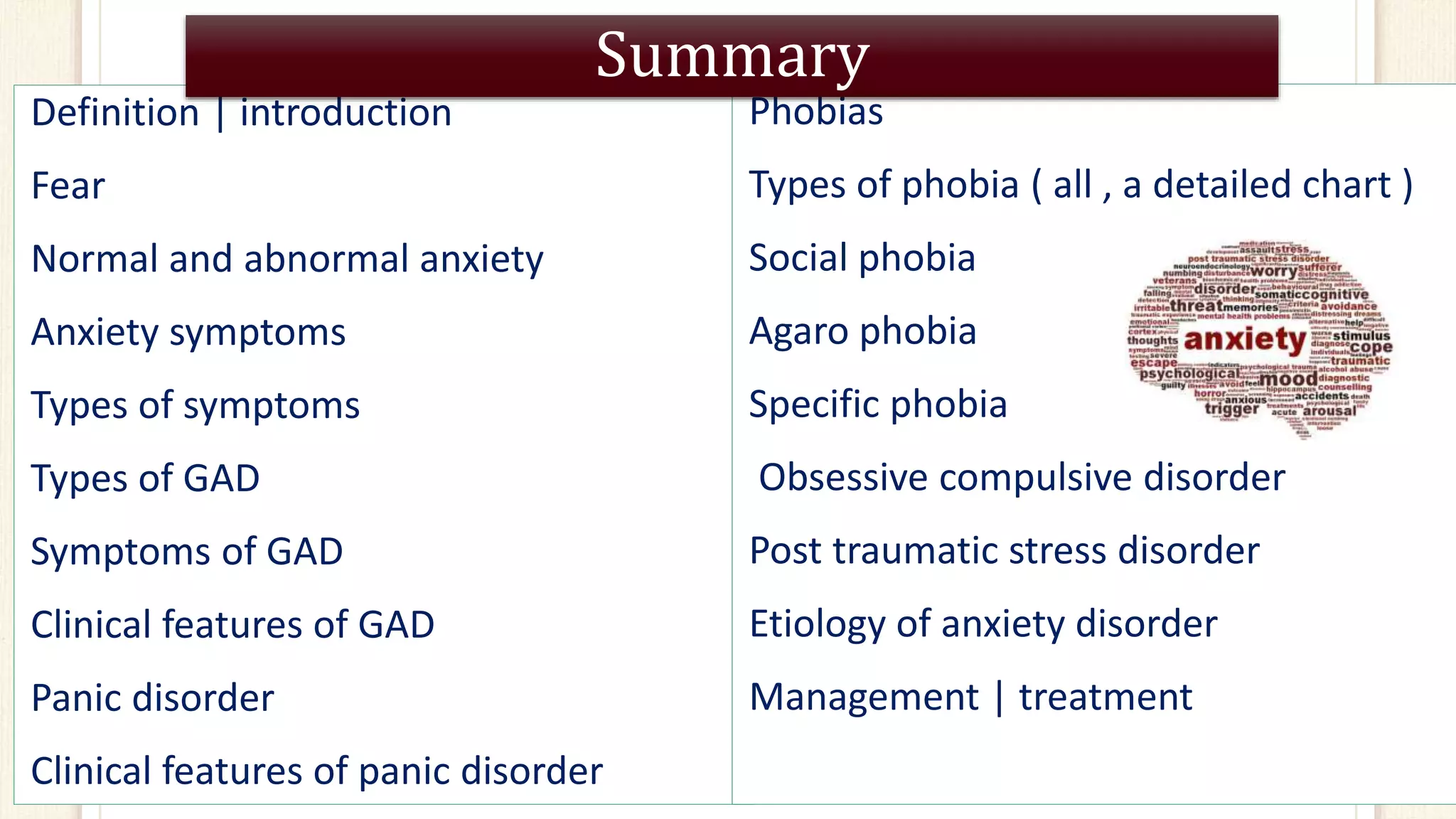 Anxiety disorders -defen | phobias | panic attack |causes | management ...