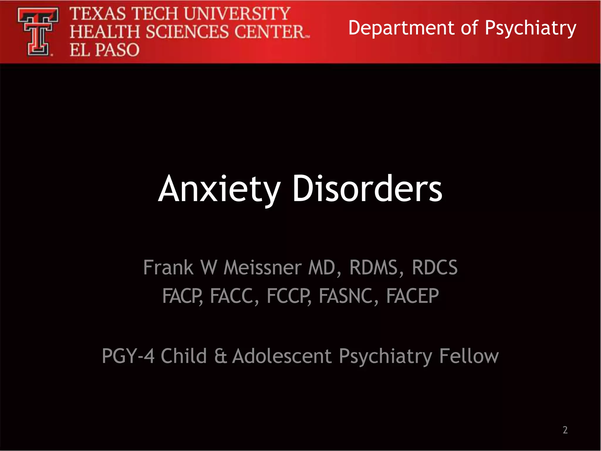 Anxiety disorders | PPT