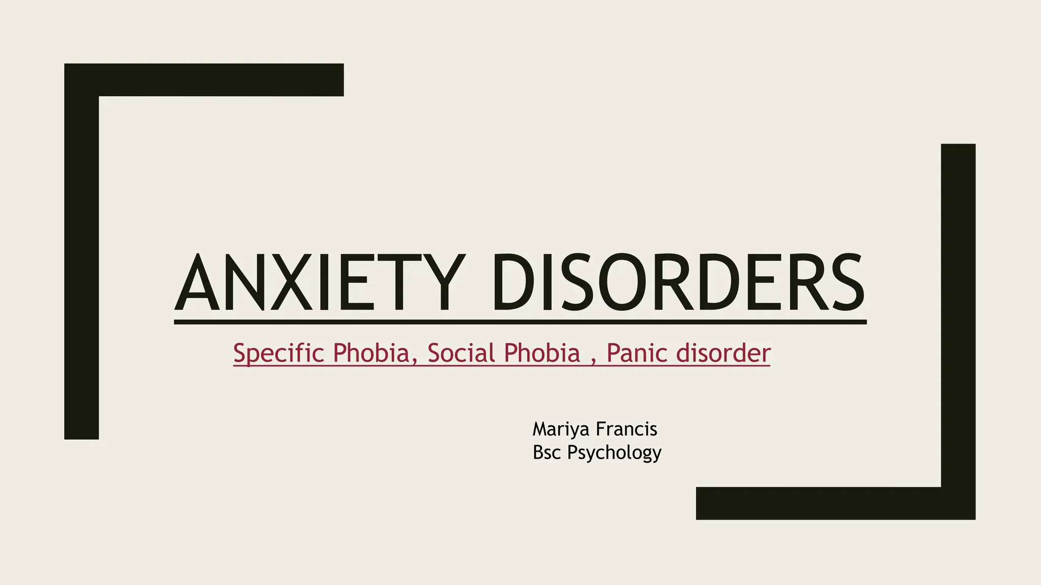 Anxiety disorders | PPT