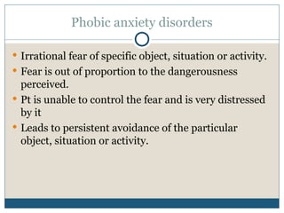 Anxiety disorders topic for MBBS undergraduates | PPT