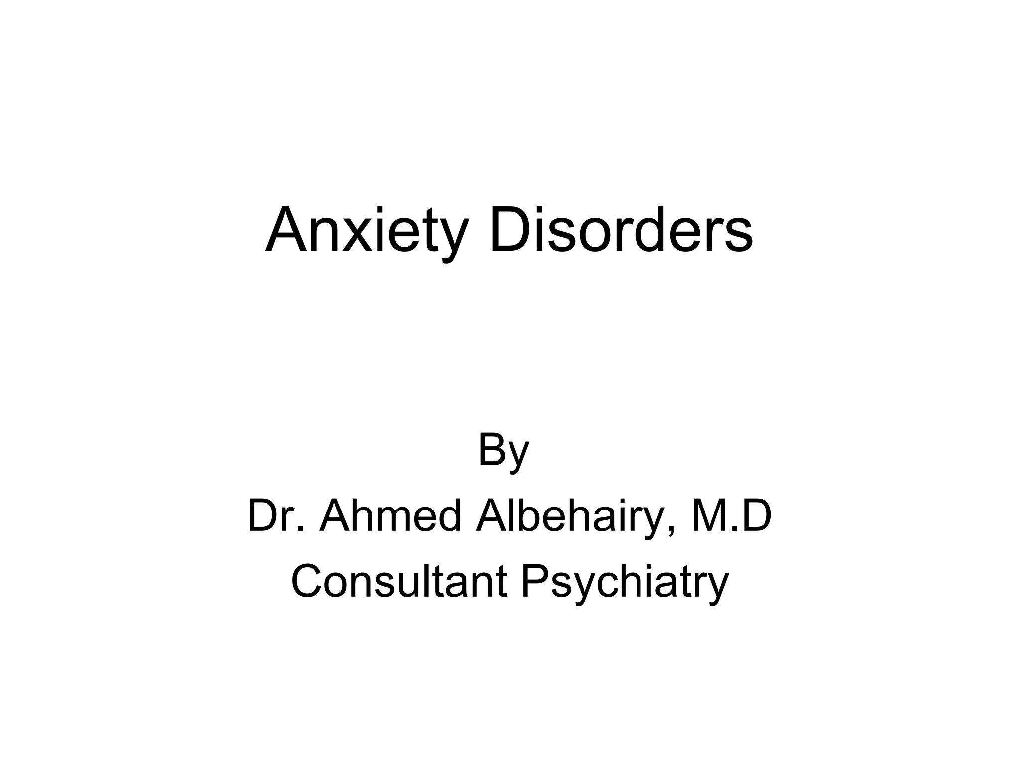 Anxiety disorders | PPT