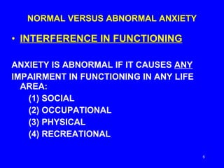 Anxiety disorders in adults 2005 | PPT