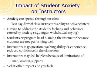 Anxiety Session for Instructors | PPT