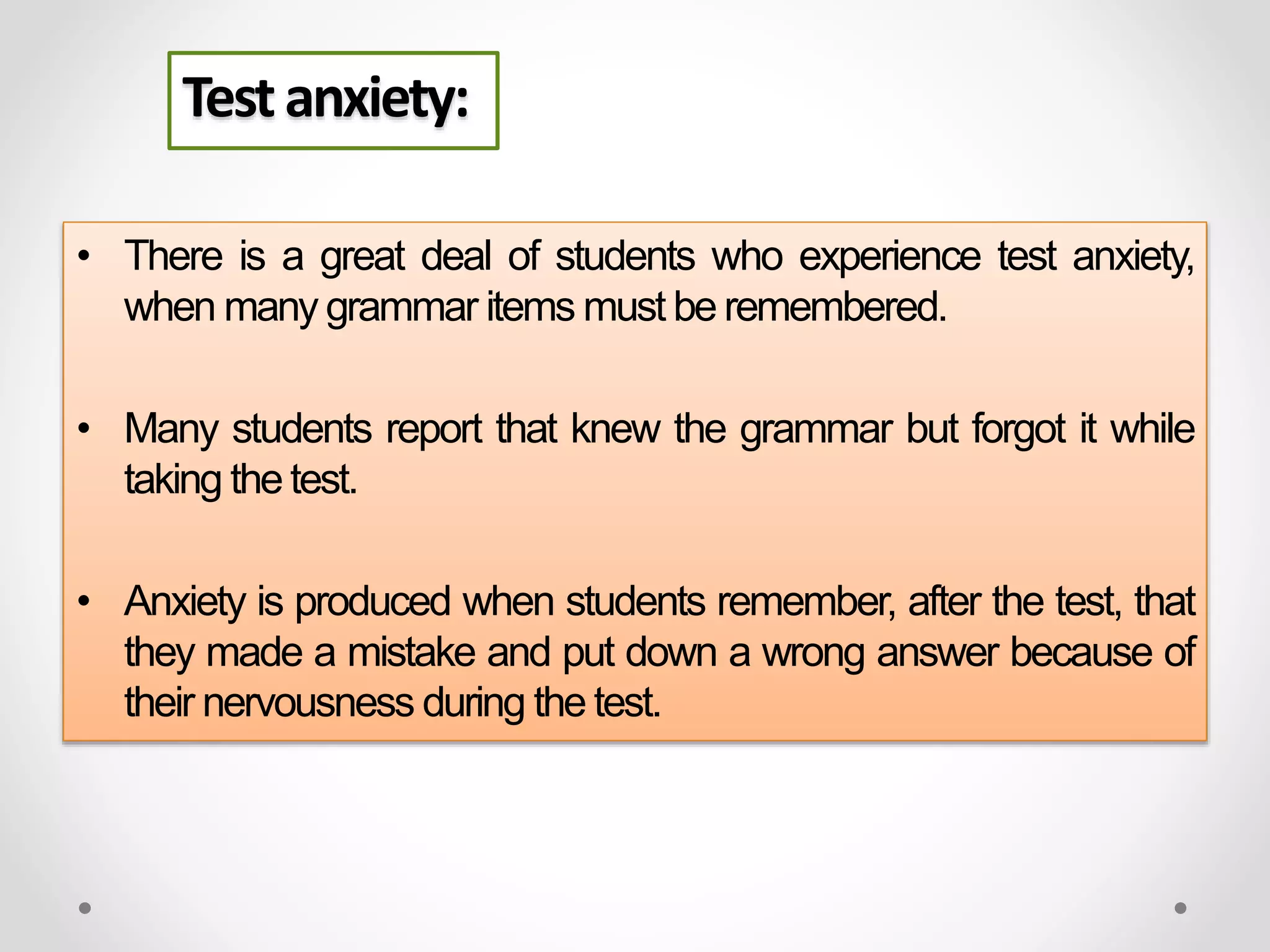 Anxiety in second language learning | PPTX
