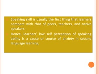 Anxiety in second language learning | PPTX