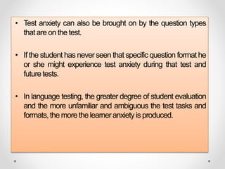 Anxiety in second language learning | PPTX
