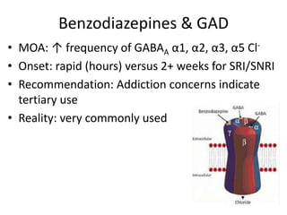 Psychopharmacology of Anxiety Disorders I: GAD & SAD | PPT