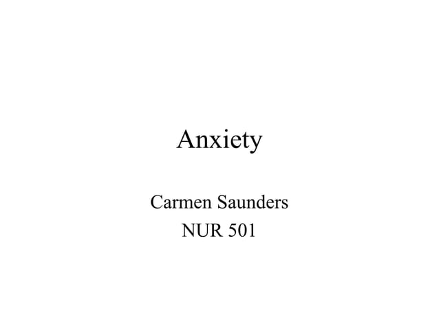 Anxiety Presentation | PPT