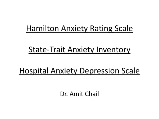 Anxiety scales tutorial | PPTX