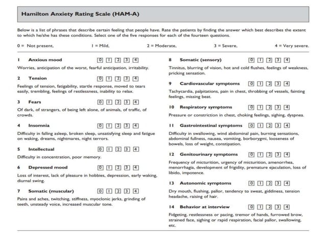 Anxiety scales tutorial | PPTX