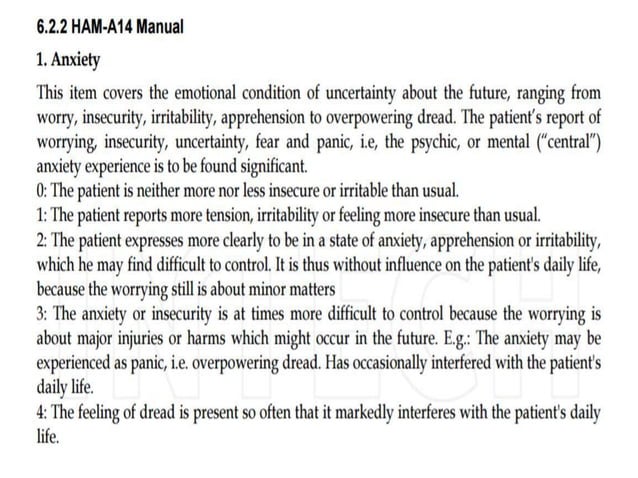 Anxiety scales tutorial | PPTX