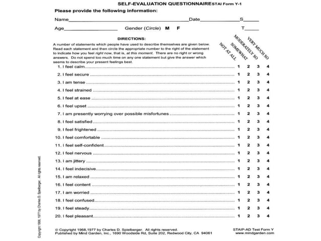 Anxiety scales tutorial | PPTX