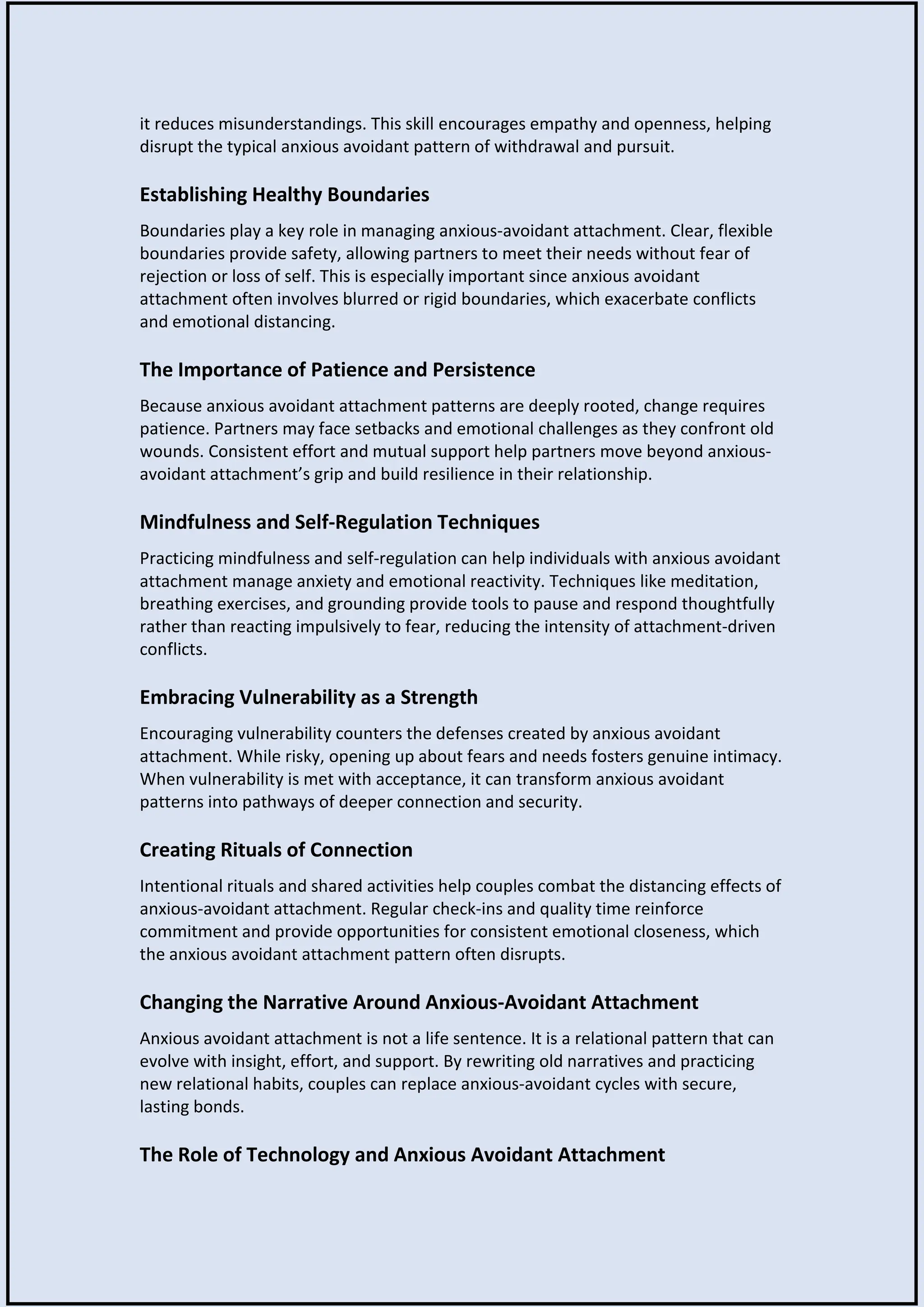 Anxious Avoidant Attachment in Long-Term Relationships: Challenges and ...